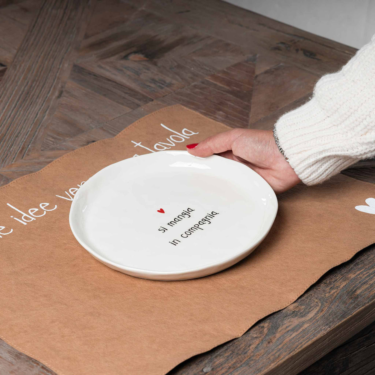 Set 2 Piatti da dessert Si mangia in compagnia — Simple Day
