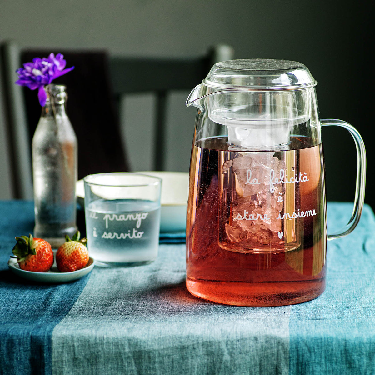 Carafe with ice box, Happiness is being together — Simple Day