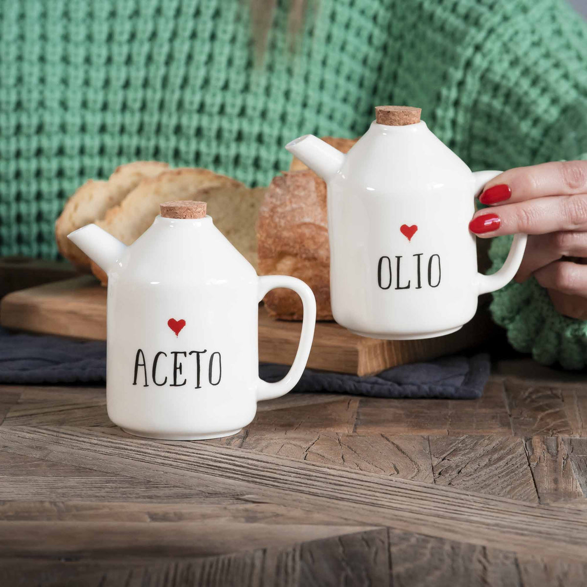 Set 2 Bottiglie Olio - Aceto cuore 2x250ml — Simple Day